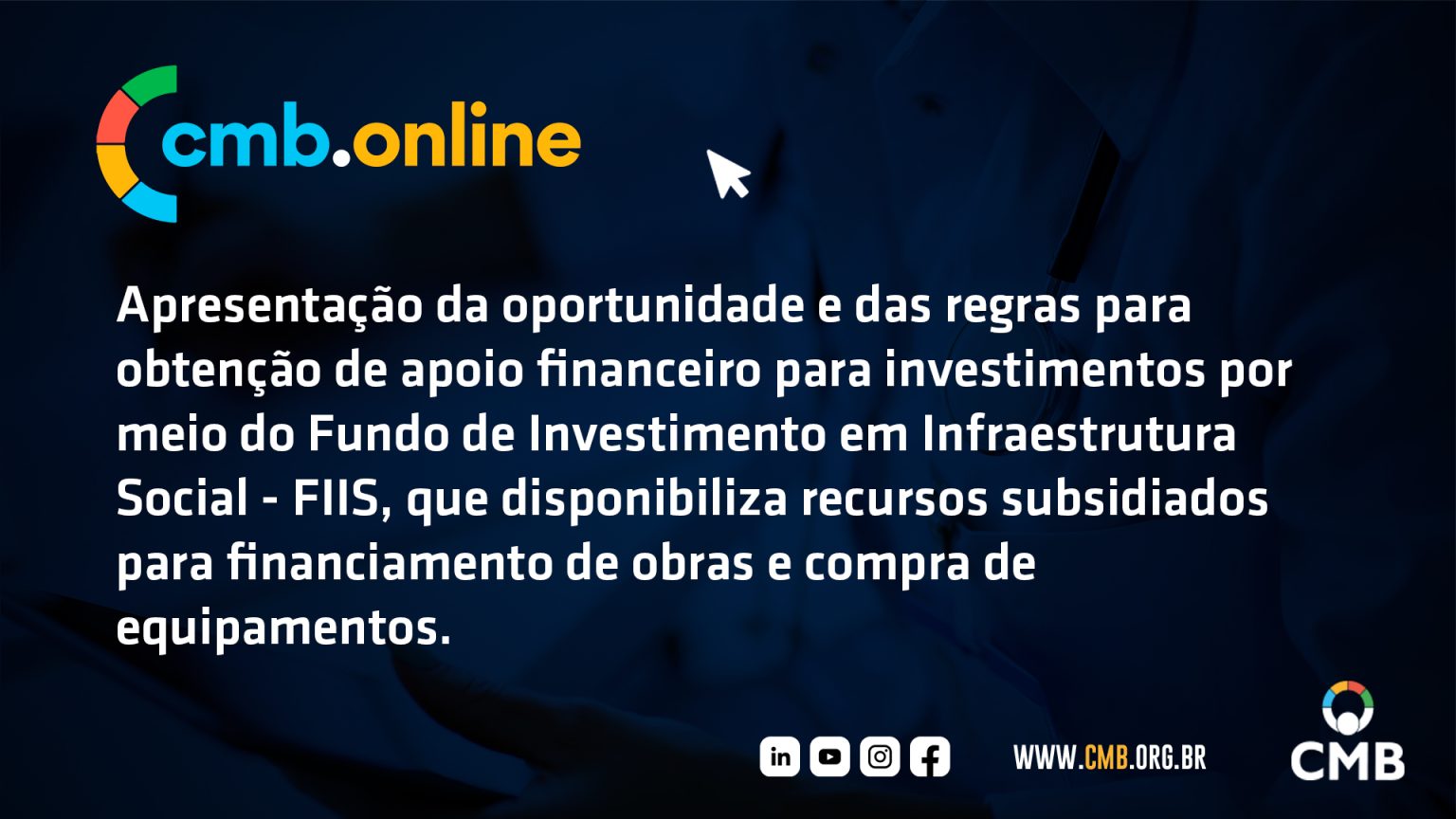 Oportunidade de apoio financeiro para obras e equipamentos de ...